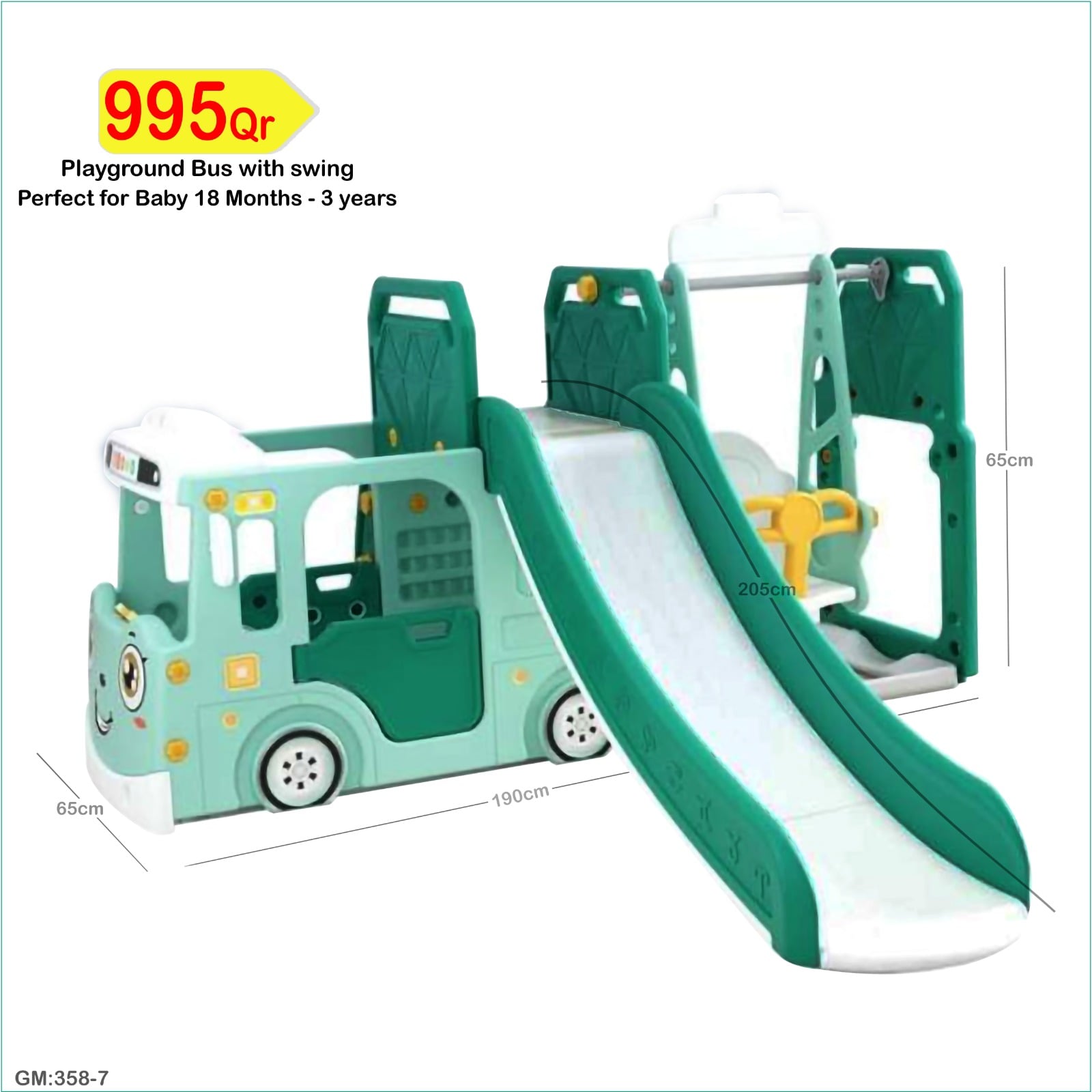 4 KIDS Lucas Baby Slider and Swing Play Center with Bus, | Items ...