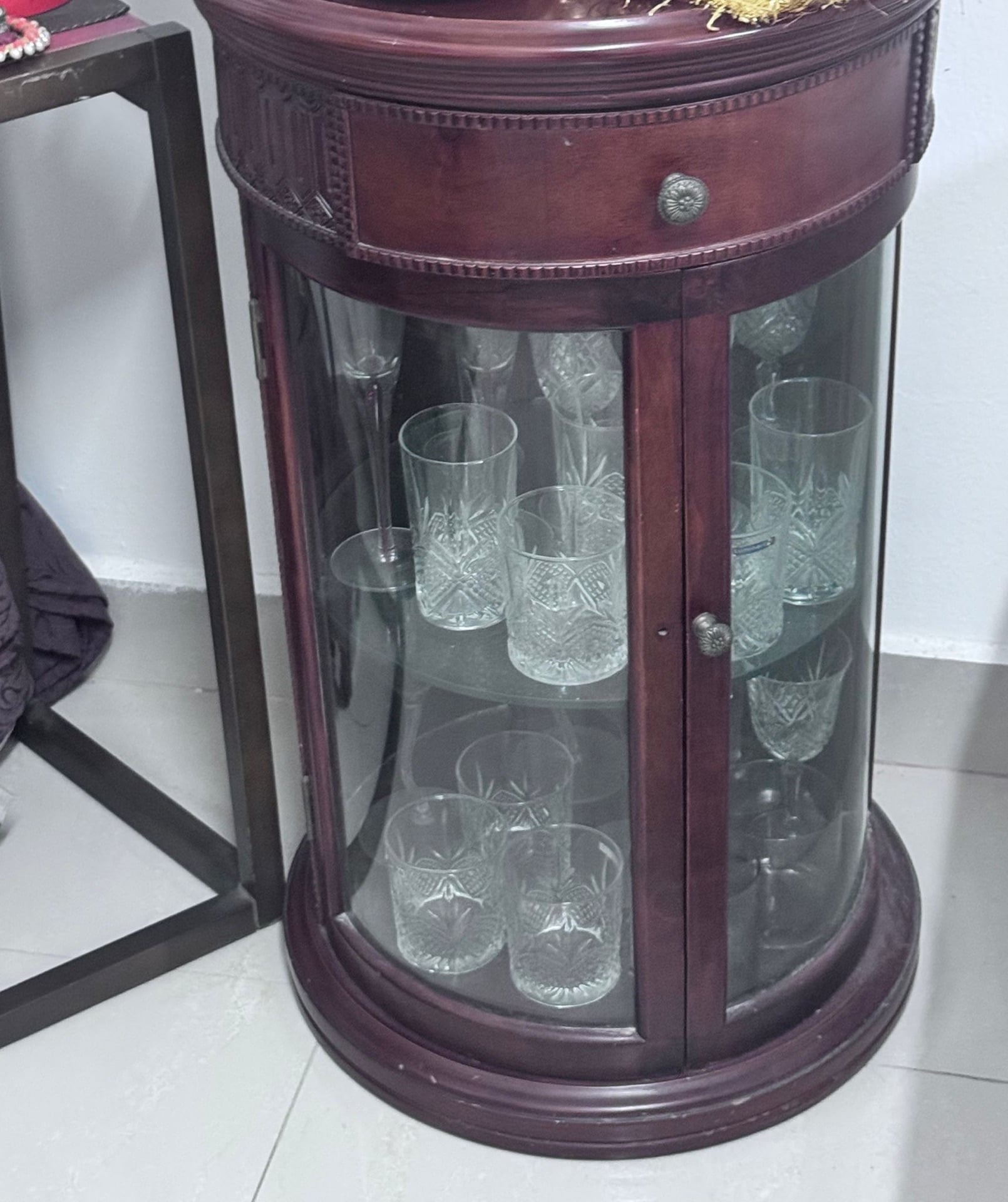 Elegant Curved Display Cabinet Solid wood construction | Items | Qatar ...
